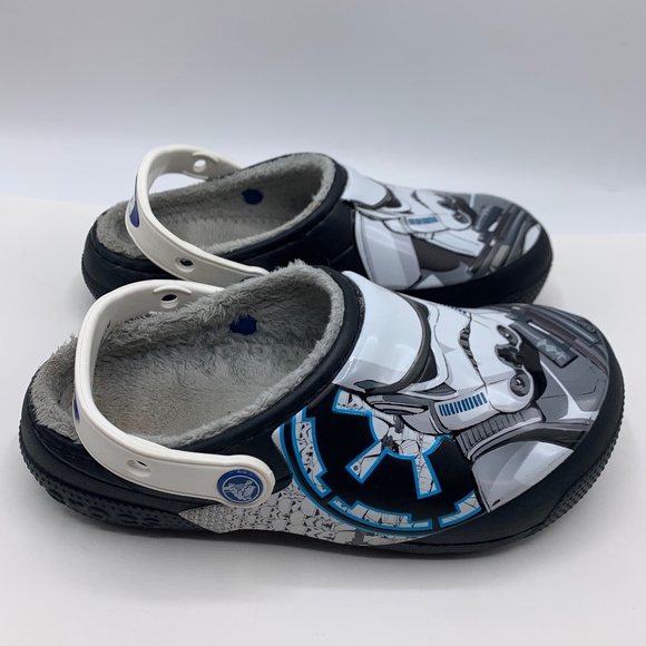 CROCS | Shoes | Crocs Fur Lined Storm Trooper Size J 1 Star Wars | Poshmark
